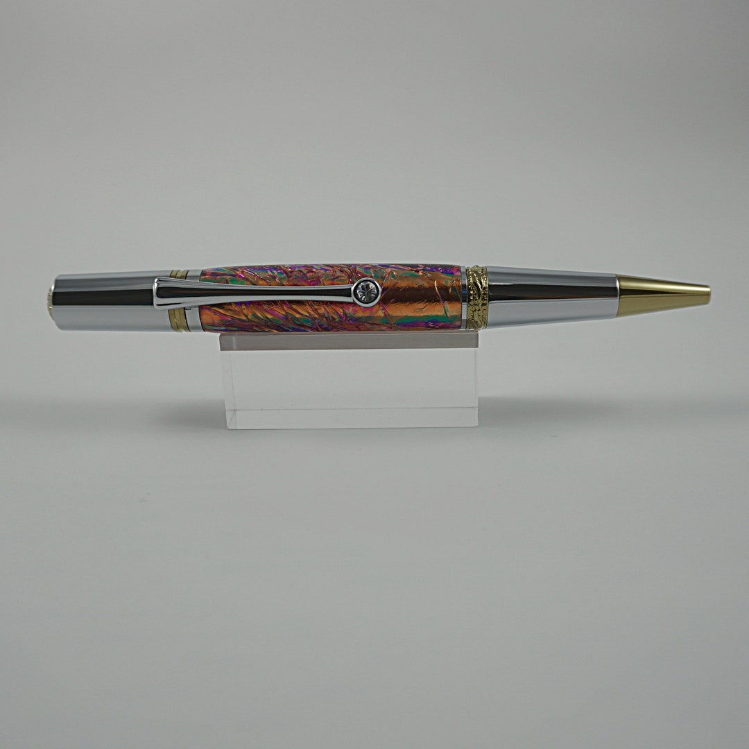 Handcrafted Majestic Twist Pen in Gold TN and Chrome With - Etsy