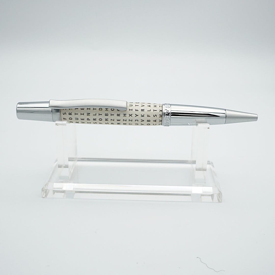 Ballpoint Pen, Word Search in Acrylic With Chrome and Satin Chrome - Etsy