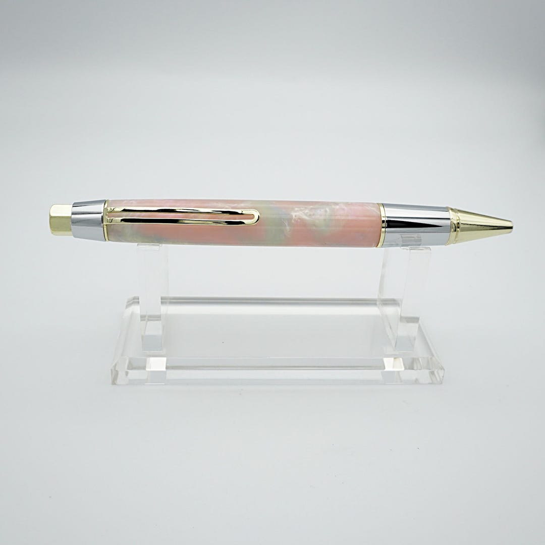 EDC Ballpoint Pen, Gold and Chrome With Four Color Opal Resin - Etsy