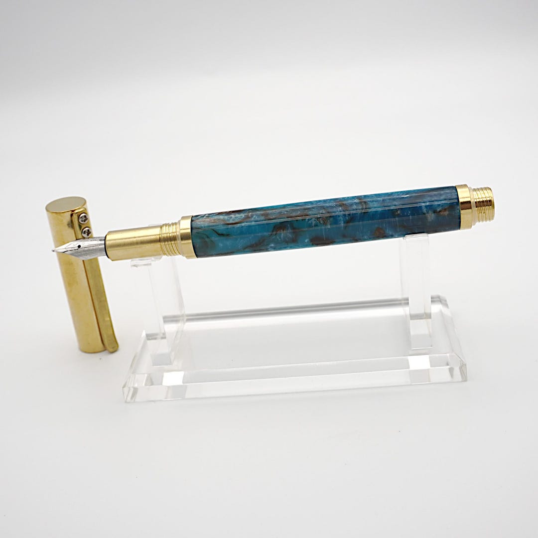 Industrial Fountain Pen, C3605 Raw Brass and Acrylic - Etsy