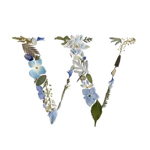 Letter W Pressed Flower Art PRINT | 8x10 Giclee Print on Fine Art Paper ...