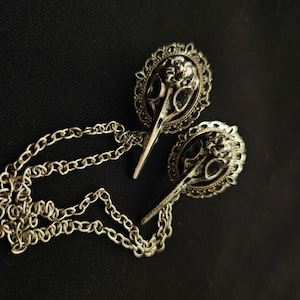 Collar Pin With Raven Skull and Chains, Lapel Pin Elegant Gothic ...