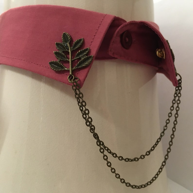 Bronze Collar Pin With Leaves and Chains, Lapel Pin Elegant Gothic ...