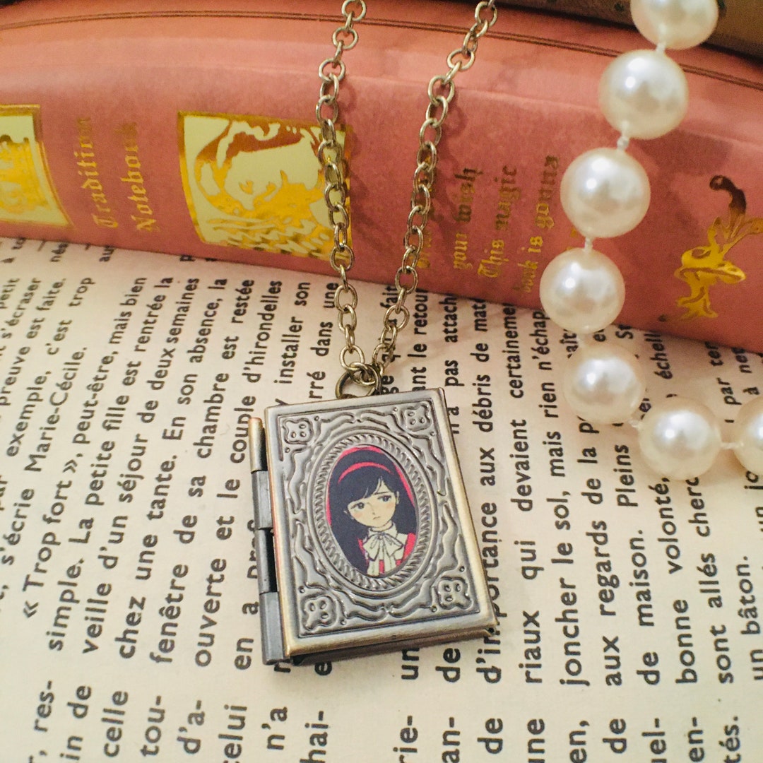 Bronze Book-shaped Locket Pendant With Lady Portrait, Victorian Vintage ...