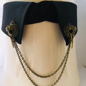 Bronze Collar Pin With Raven Skull and Chains, Lapel Pin Elegant Gothic ...