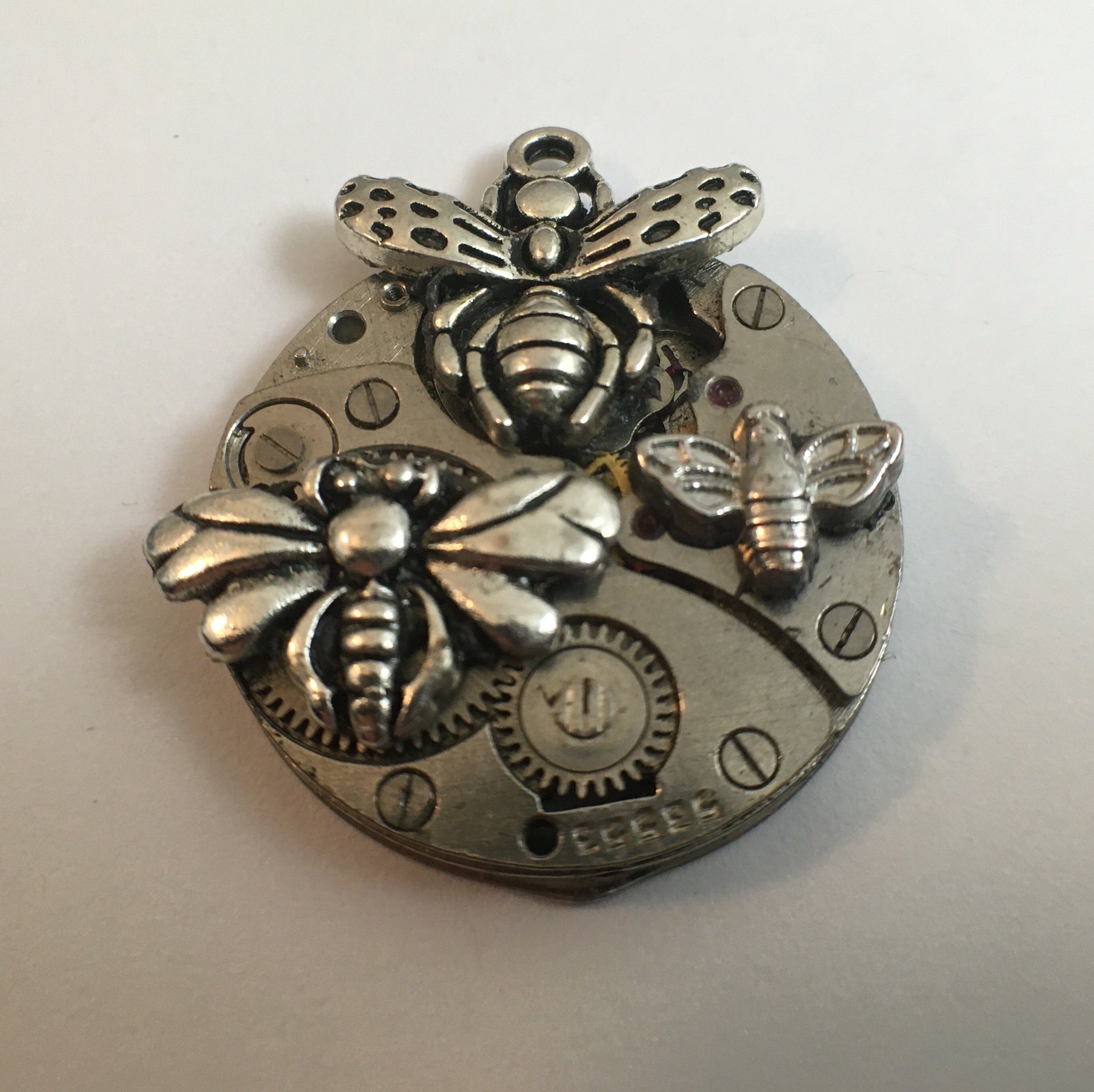 Steampunk Pendant or Brooch With Bees Insects Cottagecore - Etsy