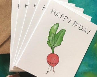 Beet Birthday Card - Etsy