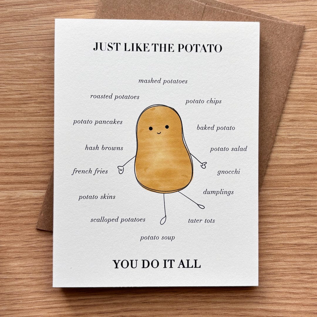 Dancing Potato Card, You Do It All, Appreciation and Admiration ...