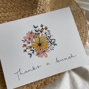 Thanks a Bunch Flower Card - Etsy
