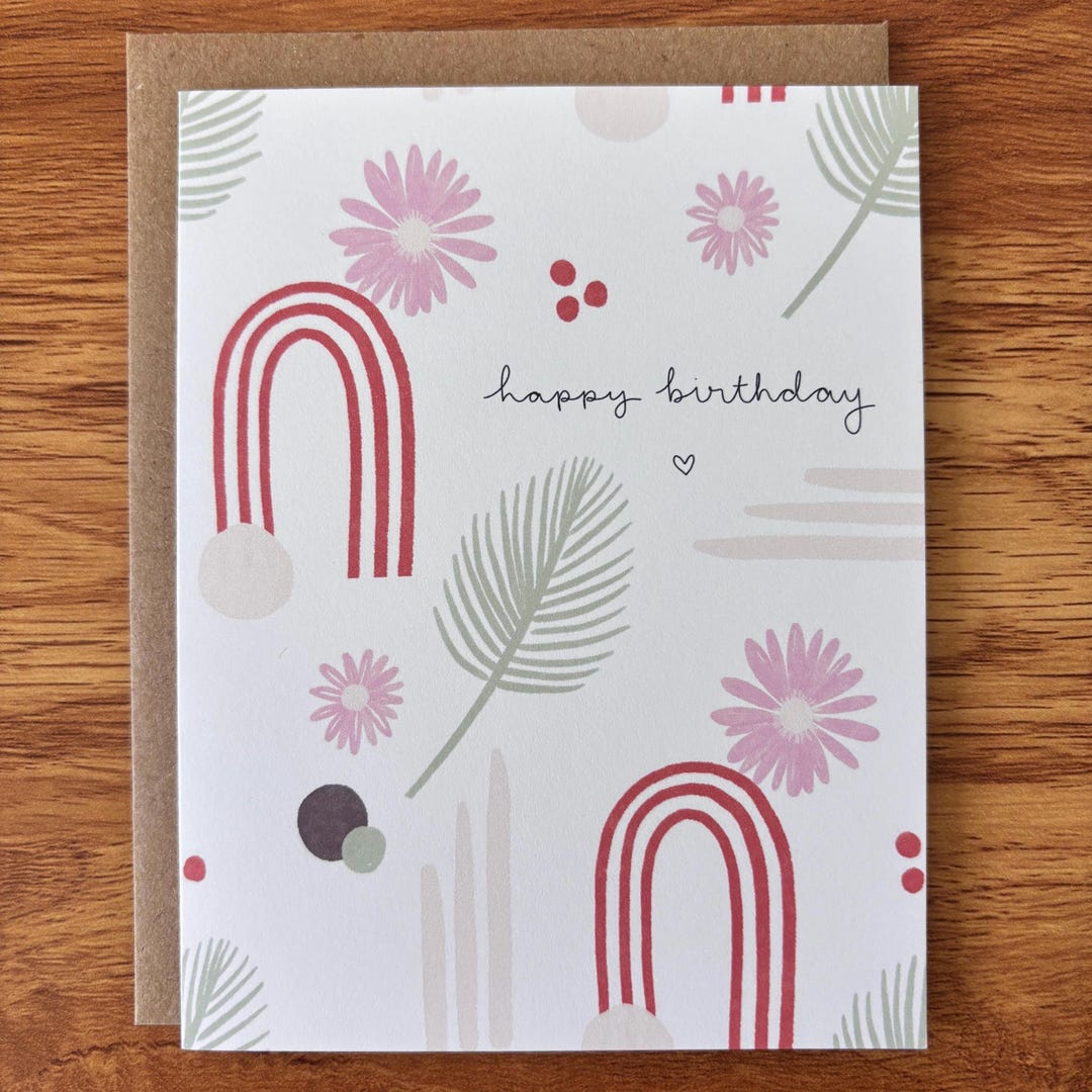 Boho Birthday Card - Etsy