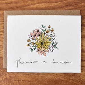 Thanks a Bunch, Flower Thank You Card - Etsy