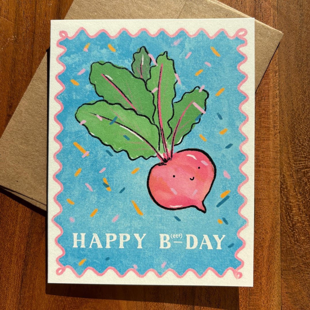 Beet Birthday Card — Happy Beet Day - Etsy