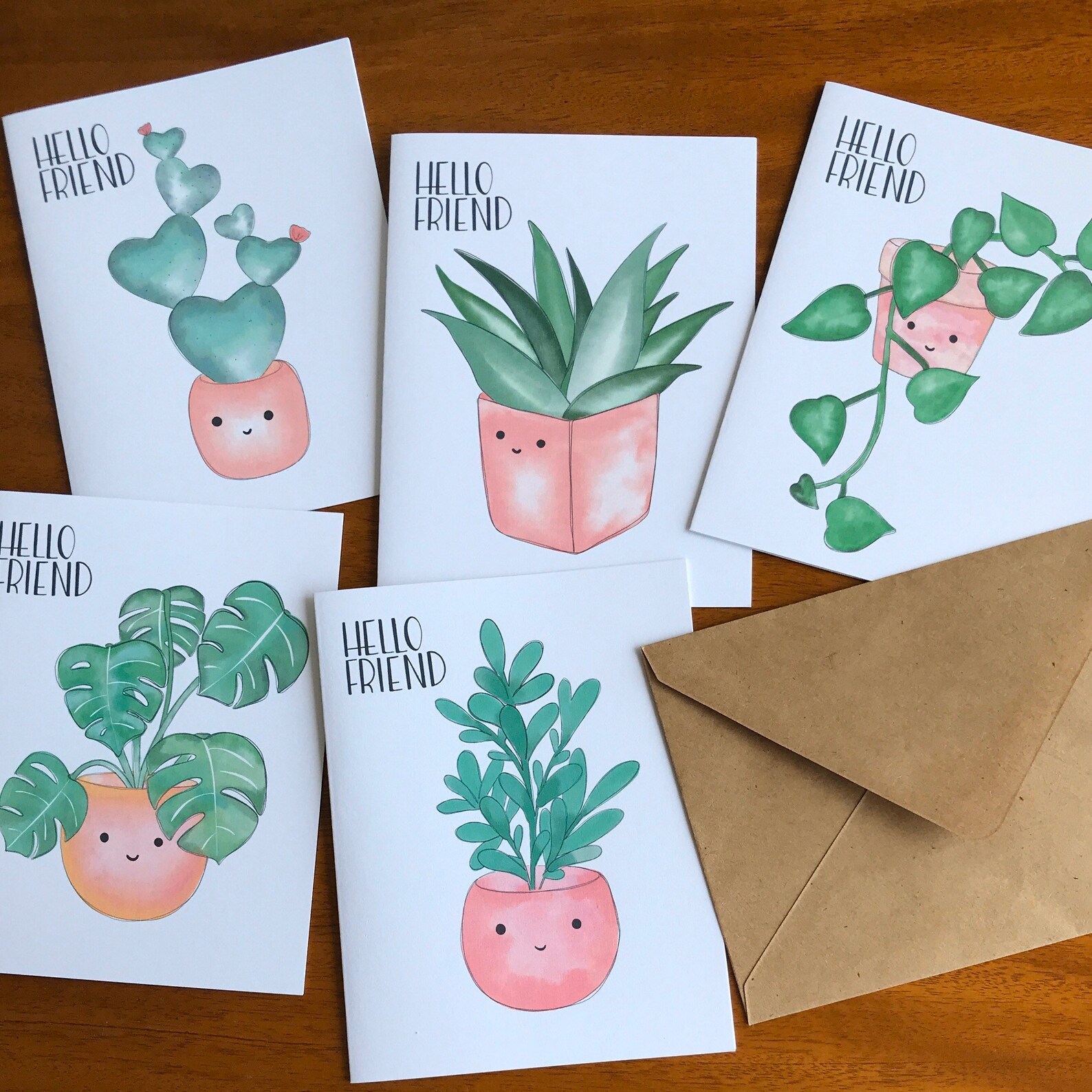 Just Saying Hi Greeting Card Pack Plant Variety Card Pack | Etsy