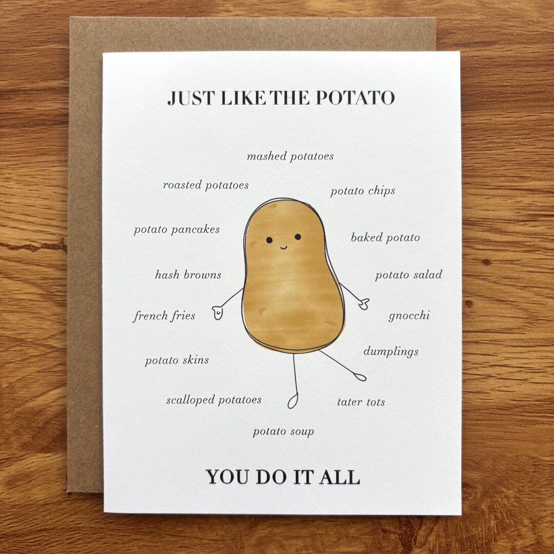 Dancing Potato Card, You Do It All, Multi Occasion Potato Card - Etsy