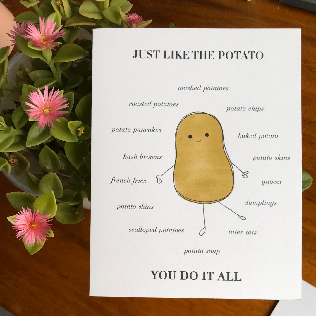 Dancing Potato Card Punny You Do It All Card Multi Occasion Potato Card ...