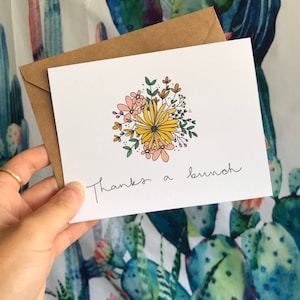 Thanks a Bunch Flower Card - Etsy
