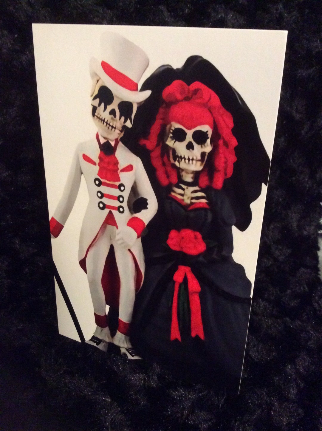 Halloween Love Card - Blank Greeting Card - Horror - Skeleton Couple ...