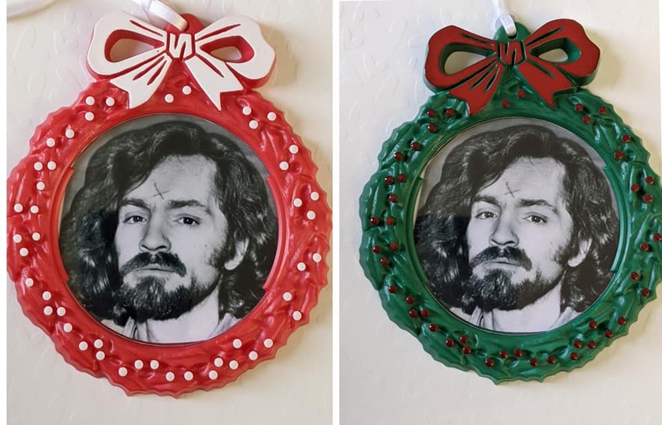 Horror Christmas Wreath Ornament - Serial Killers- True Crime- Stocking ...