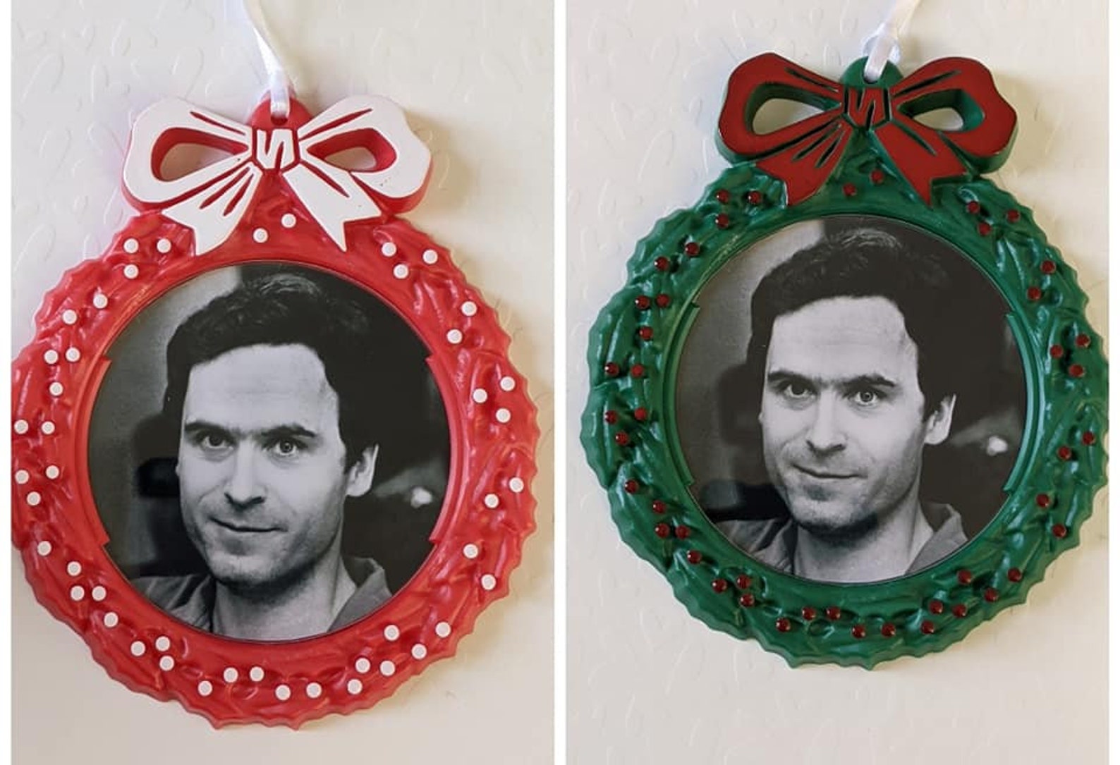 Horror Christmas Wreath Ornament - Serial Killers- True Crime- Stocking ...