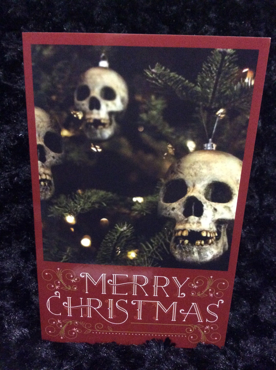 Horror Christmas Card - Holiday - Skulls - Skeletons - 5x7 - Seasons ...