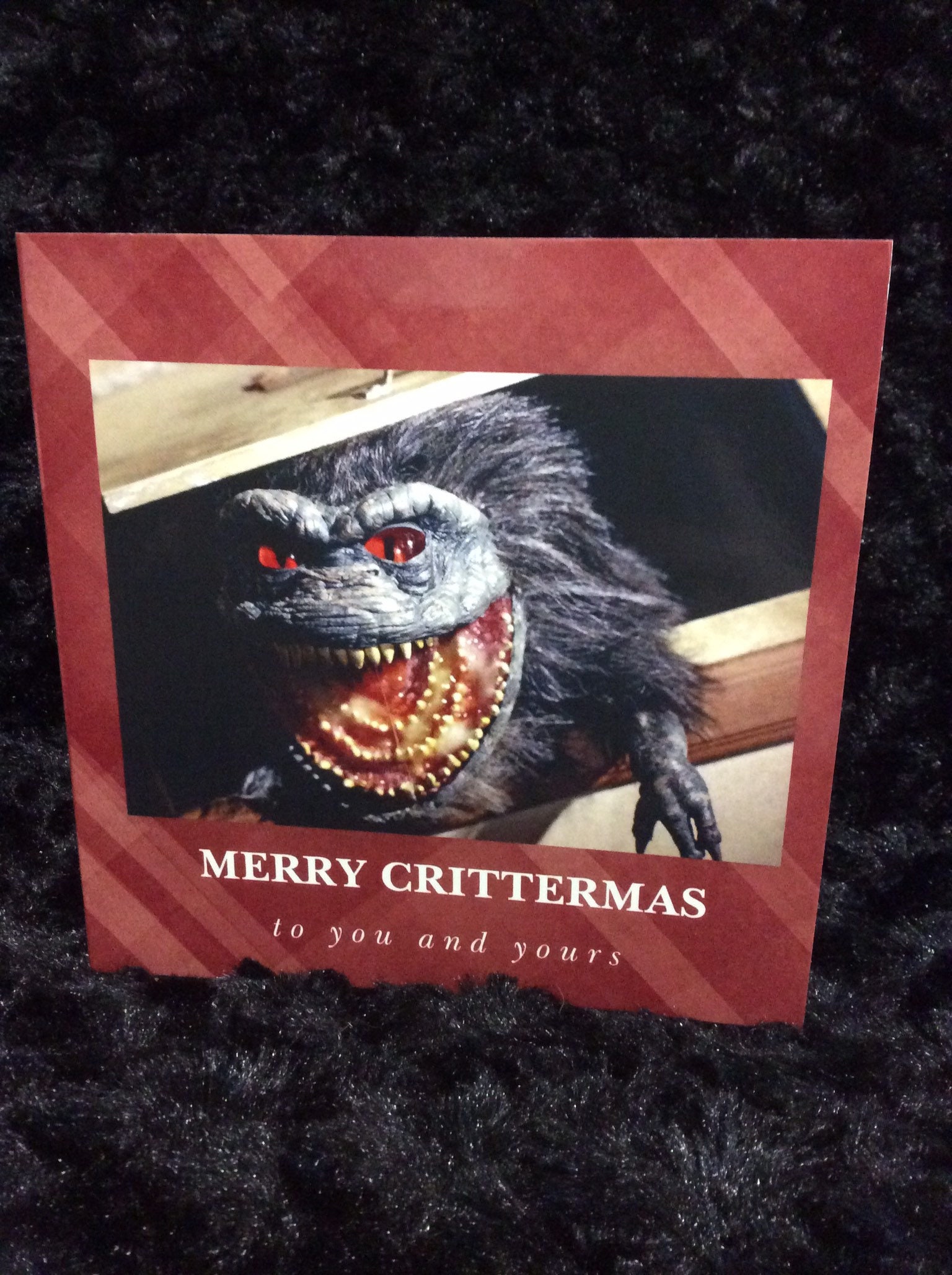 Horror Christmas Card - Holiday Greeting - Halloween - Critters ...