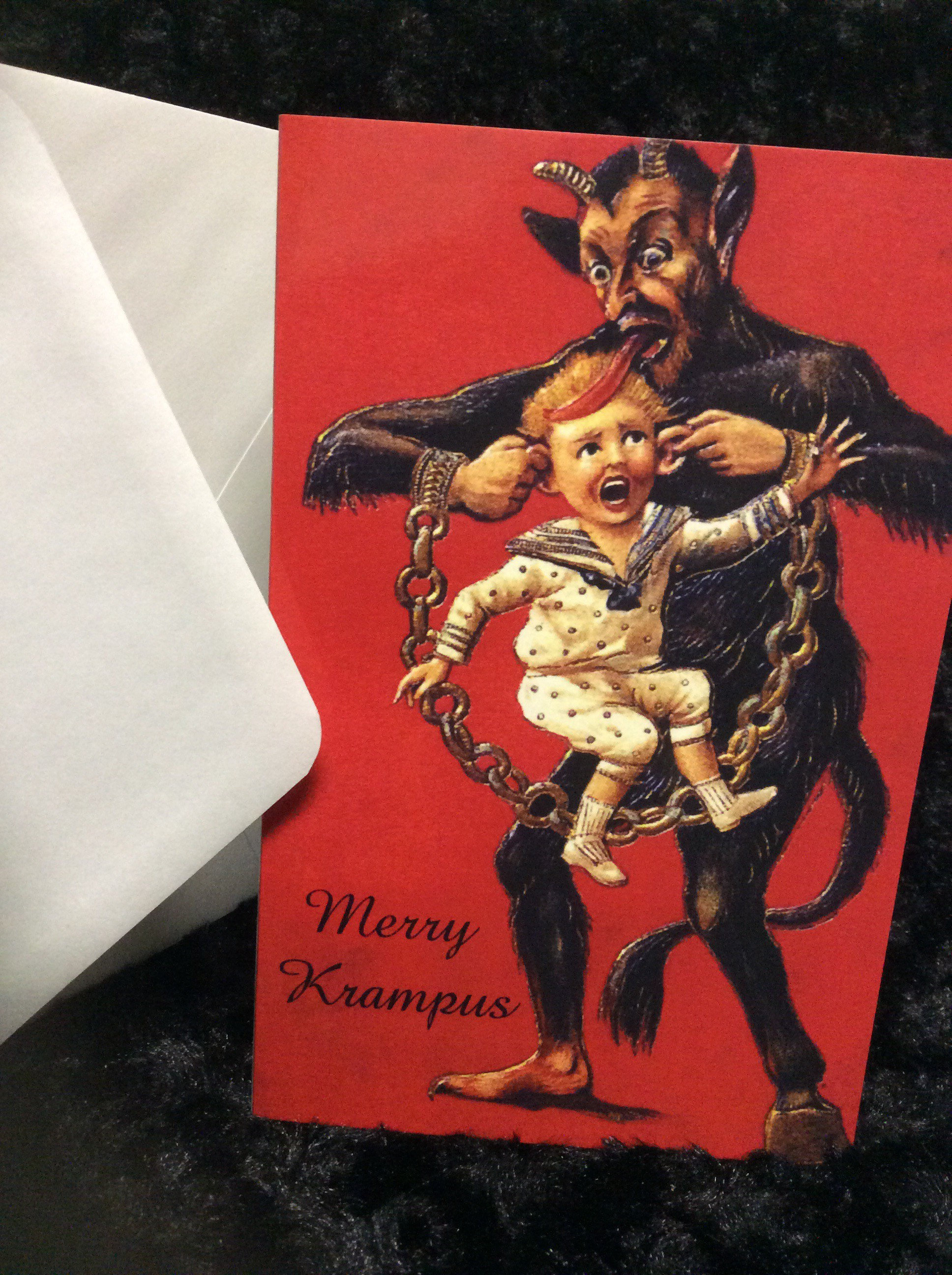 Krampus Christmas Card 2 Merry Krampus Holiday Austrian | Etsy