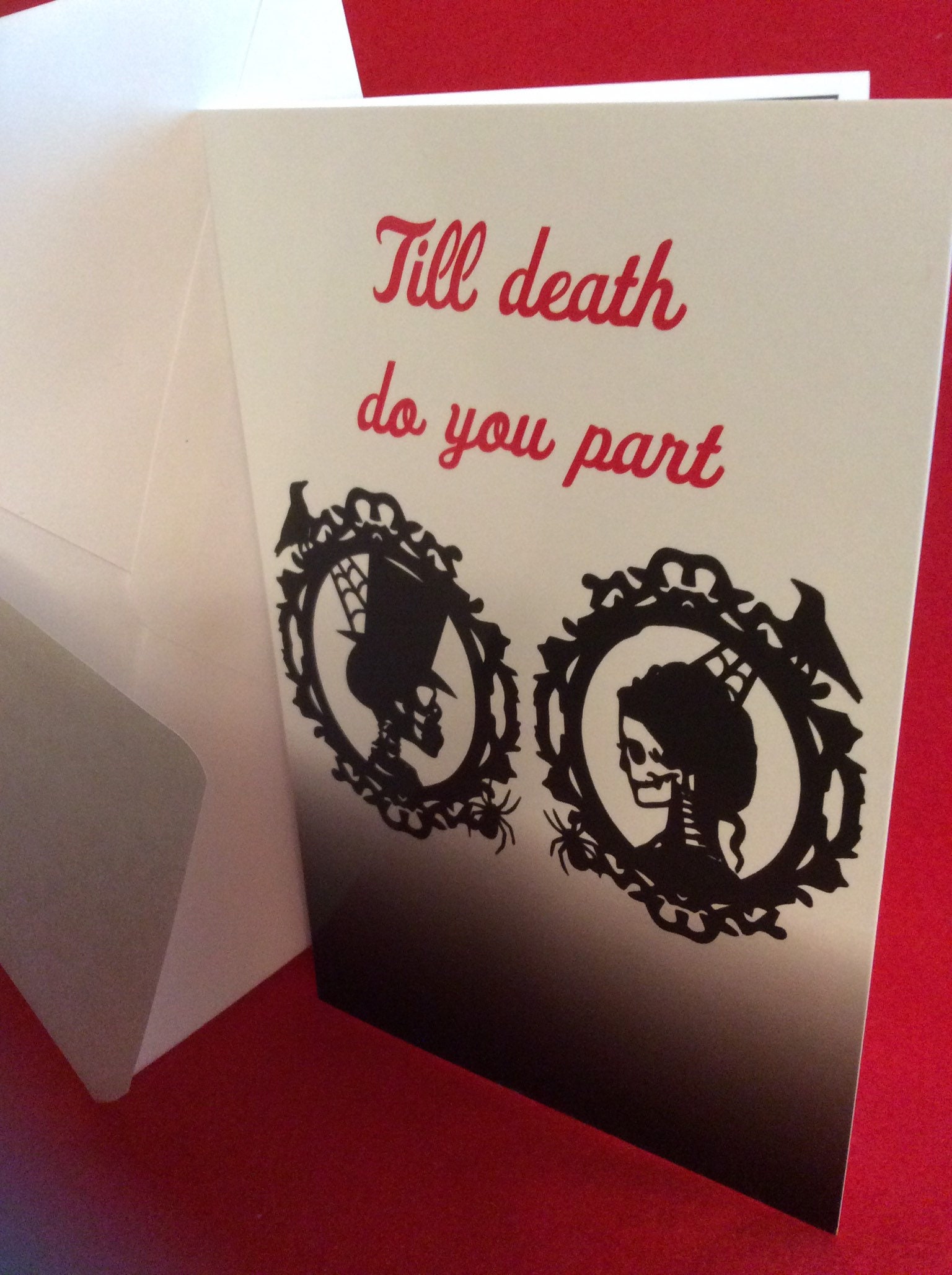 Halloween Wedding Card - Skeleton Couple - Marriage - Horror - Lovers ...