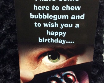 Terminator Movie Birthday Card, 80s Horror Film Art Drawing Gift for ...