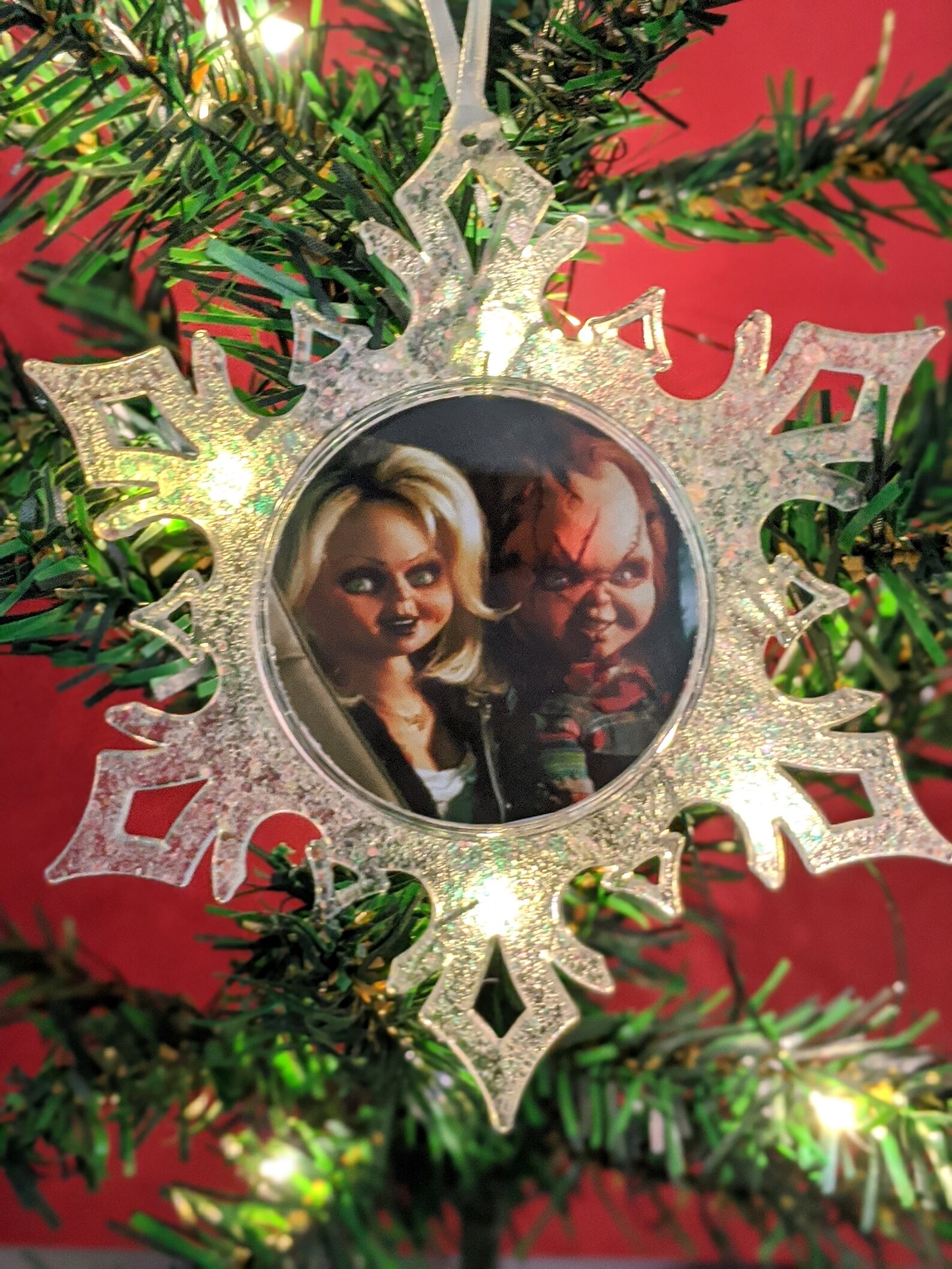 Horror Christmas Snowflake Ornament -bride of Chucky- Chucky and ...