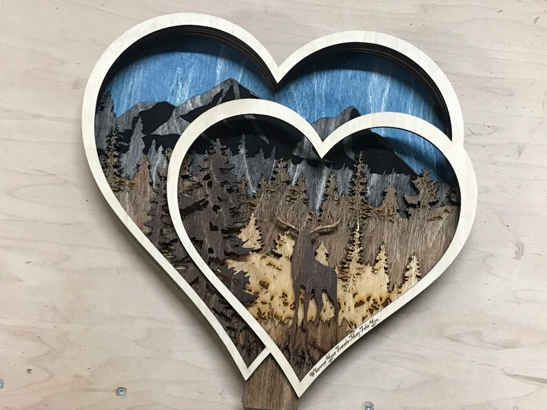 Hearts 6 Layers Picture FILE ! Laser Cut Ready File . Couple Layers ...
