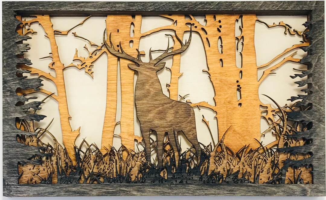 Deer 4 Layers Picture FILE ! Laser Cut Ready File . Couple Layers ...
