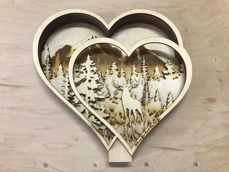 Hearts 6 Layers Picture FILE ! Laser Cut Ready File . Couple Layers ...