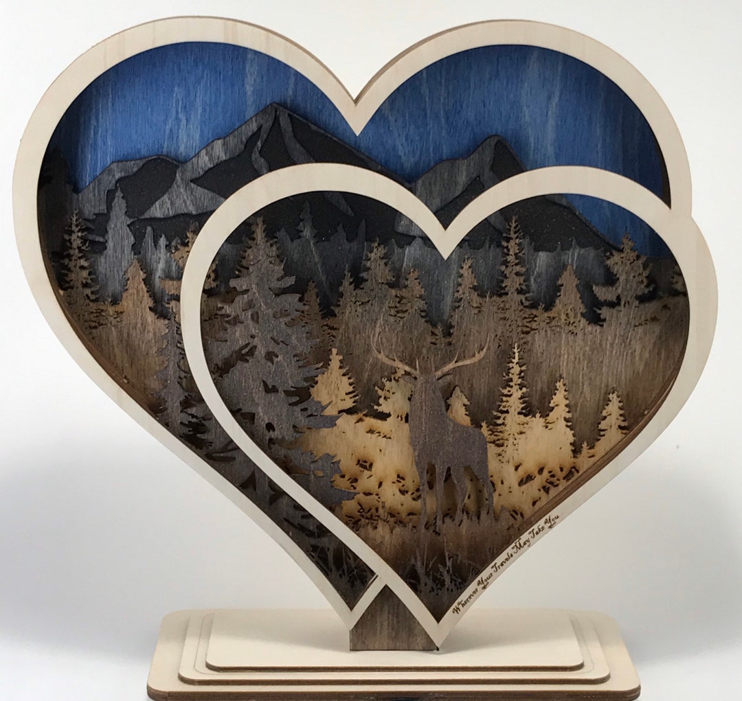 Hearts 6 Layers Picture FILE ! Laser Cut Ready File . Couple Layers ...