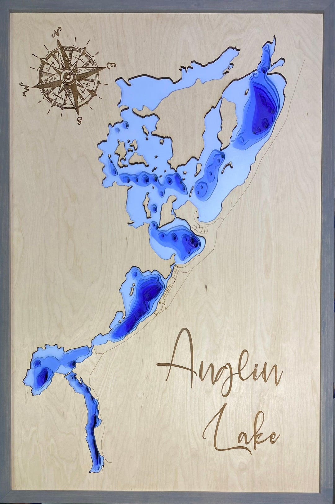Anglin Lake Layered Map, Saskatchewan - Etsy