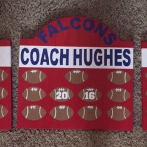 Personalized Football Coach Sign From Team - Etsy