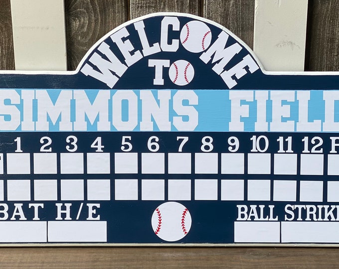 DIY Baseball Scoreboard: Baseball Birthday Party Decoration Scoreboard ...