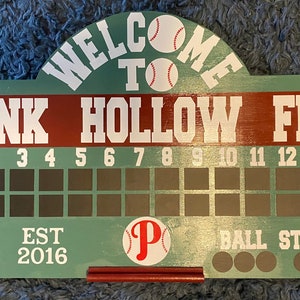 16”x32” | Medium Chalkboard Baseball Scoreboard With Chalk Tray - Etsy
