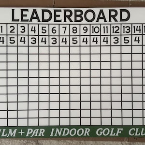 Custom Golf Leaderboard With Thru 5 & Thru 9 Sides OR 18 Holes 45”x24 ...