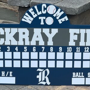 24”x45” | Real Wood Painted XL Baseball Real Wood Hand Painted ...