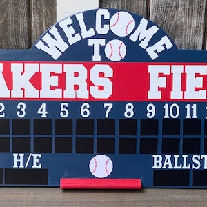 16”x32” | Medium Chalkboard Baseball Scoreboard With Chalk Tray - Etsy