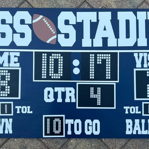 24”x45”| Real Wood Painted Xl Football Scoreboard - Etsy