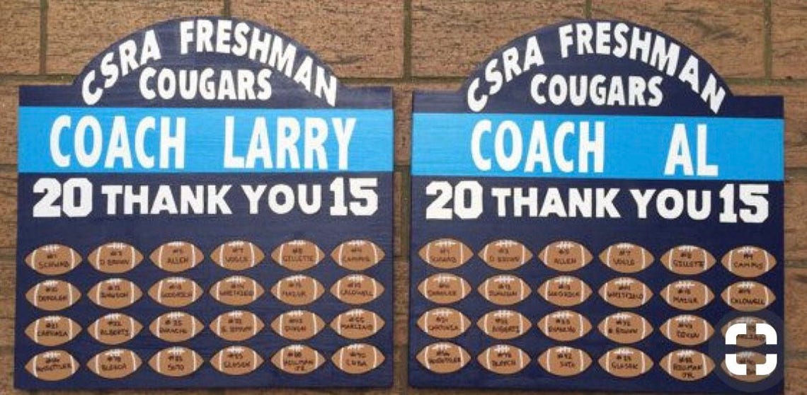 Personalized Football Coach Sign From Team - Etsy