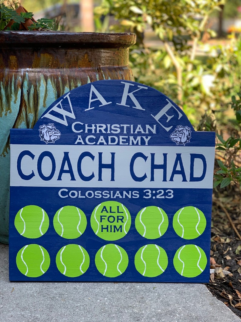 Personalized Tennis Coach Sign - Etsy