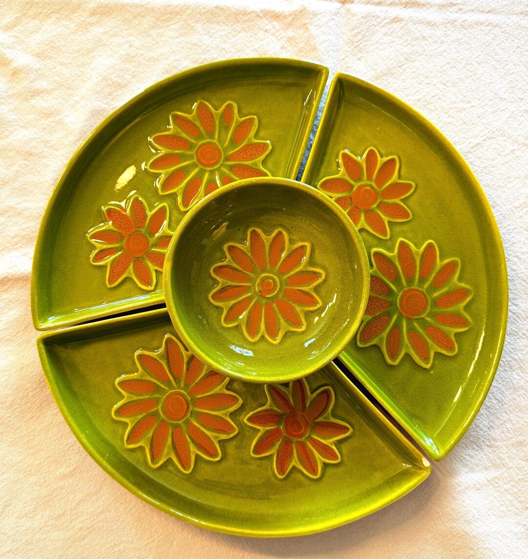 Rare Vintage California Pottery Daisy Chip and Dip Set 1960s - Etsy