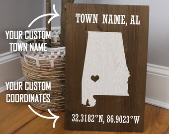 ANY STATE FREE Shipping Alabama Home Sign Alabama Wood - Etsy