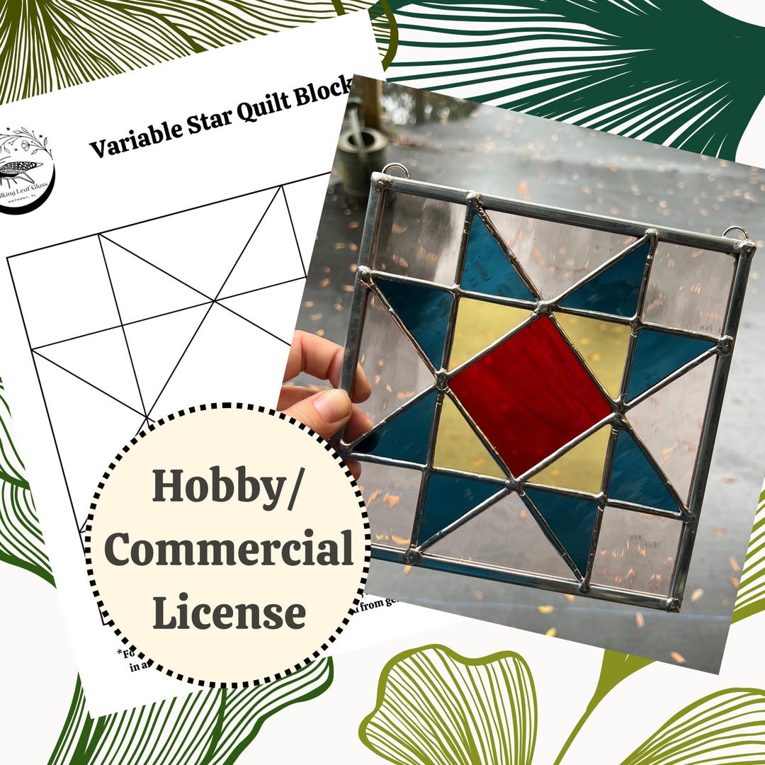 Digital Download ~ Variable Star Quilt Block Stained Glass Pattern PDF ...