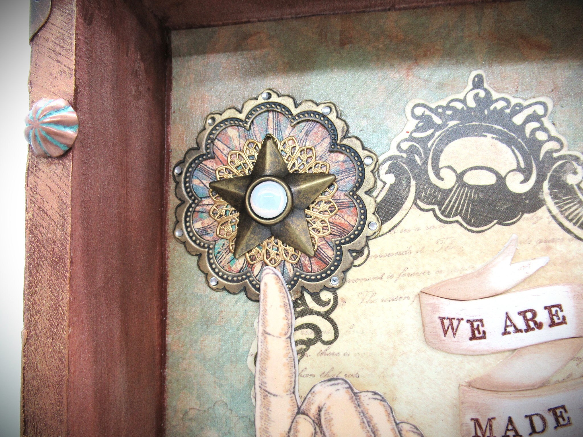Mixed Media Shrine Assemblage Polymer Clay Art Shadow Box- "we Are Made ...