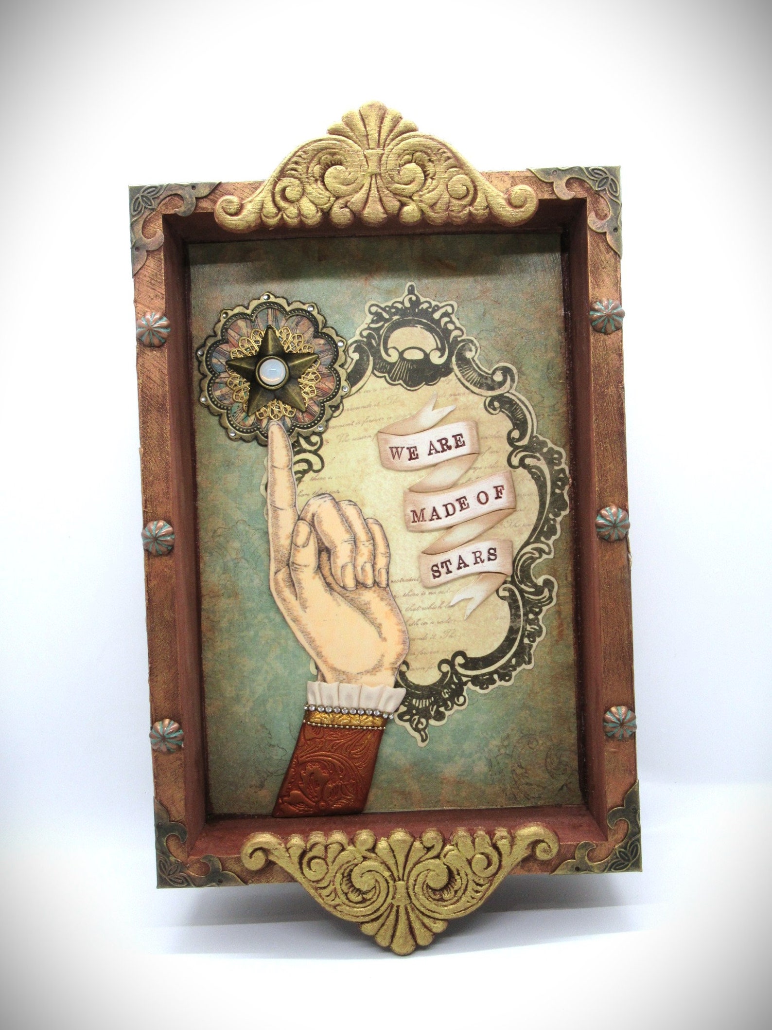 Mixed Media Shrine Assemblage Polymer Clay Art Shadow Box- "we Are Made ...
