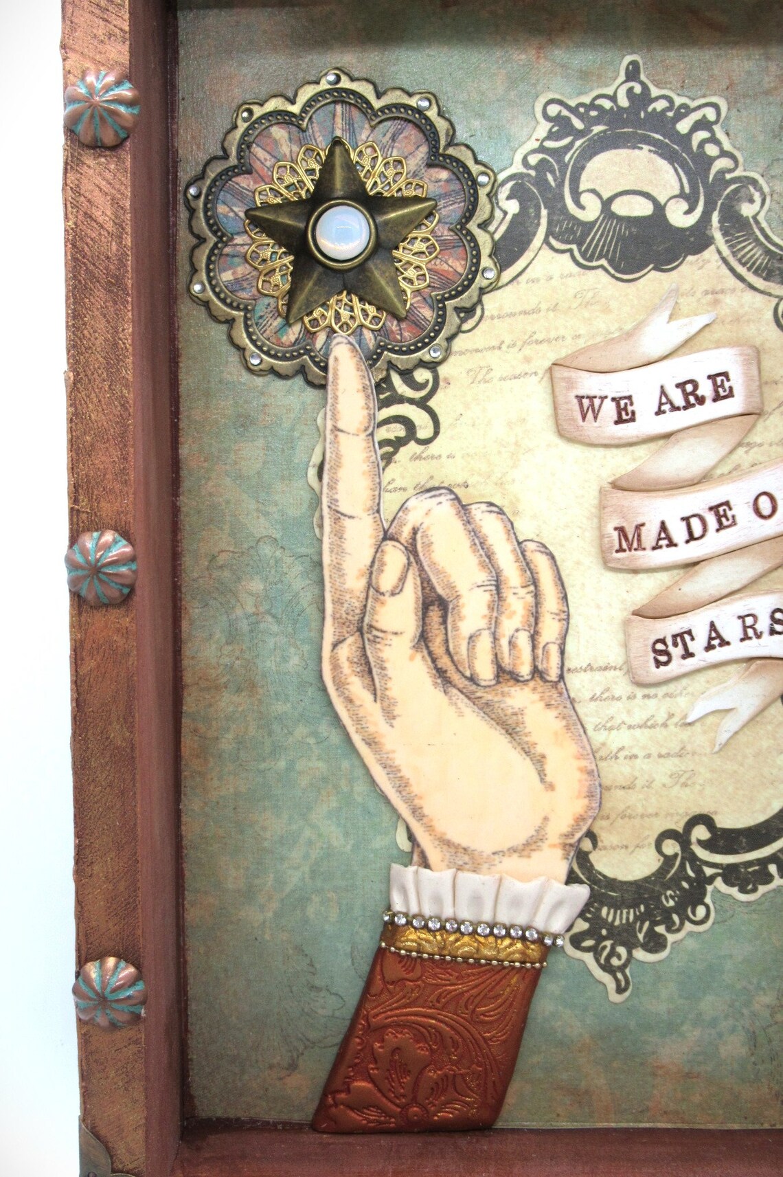 Mixed Media Shrine Assemblage Polymer Clay Art Shadow Box- "we Are Made ...