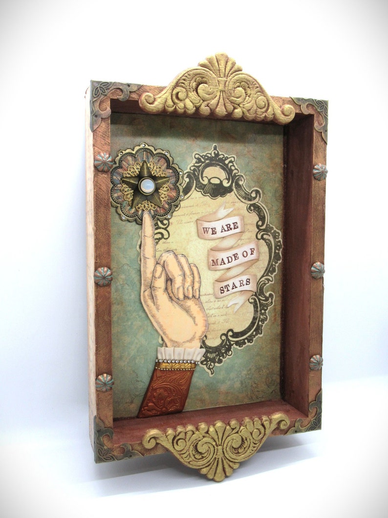 Mixed Media Shrine Assemblage Polymer Clay Art Shadow Box- "we Are Made ...